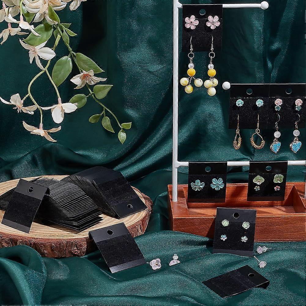 100pcs Velvet Earring Display Card Black Earring Jewelry Display ...