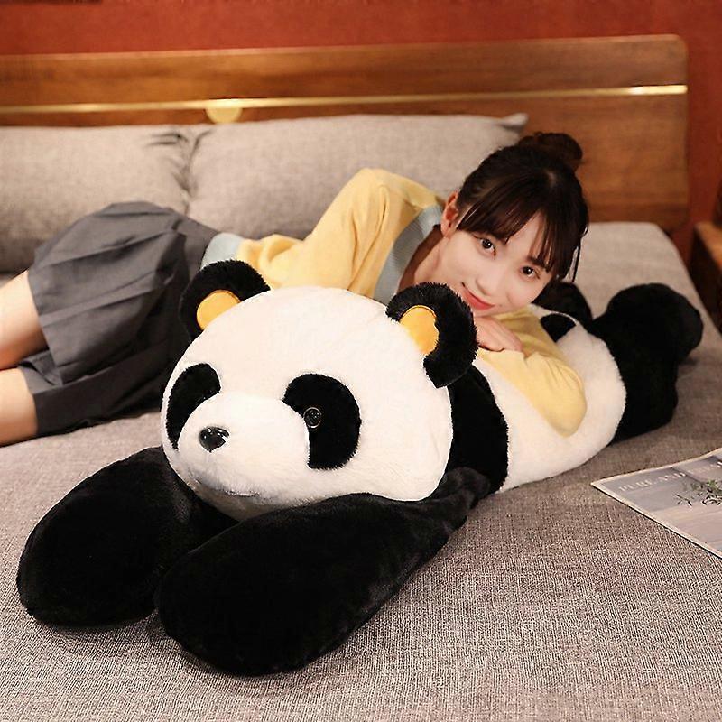120CM Cute Giant Long Panda Bear Plush Lie Prone Posture Stuffed Animal ...