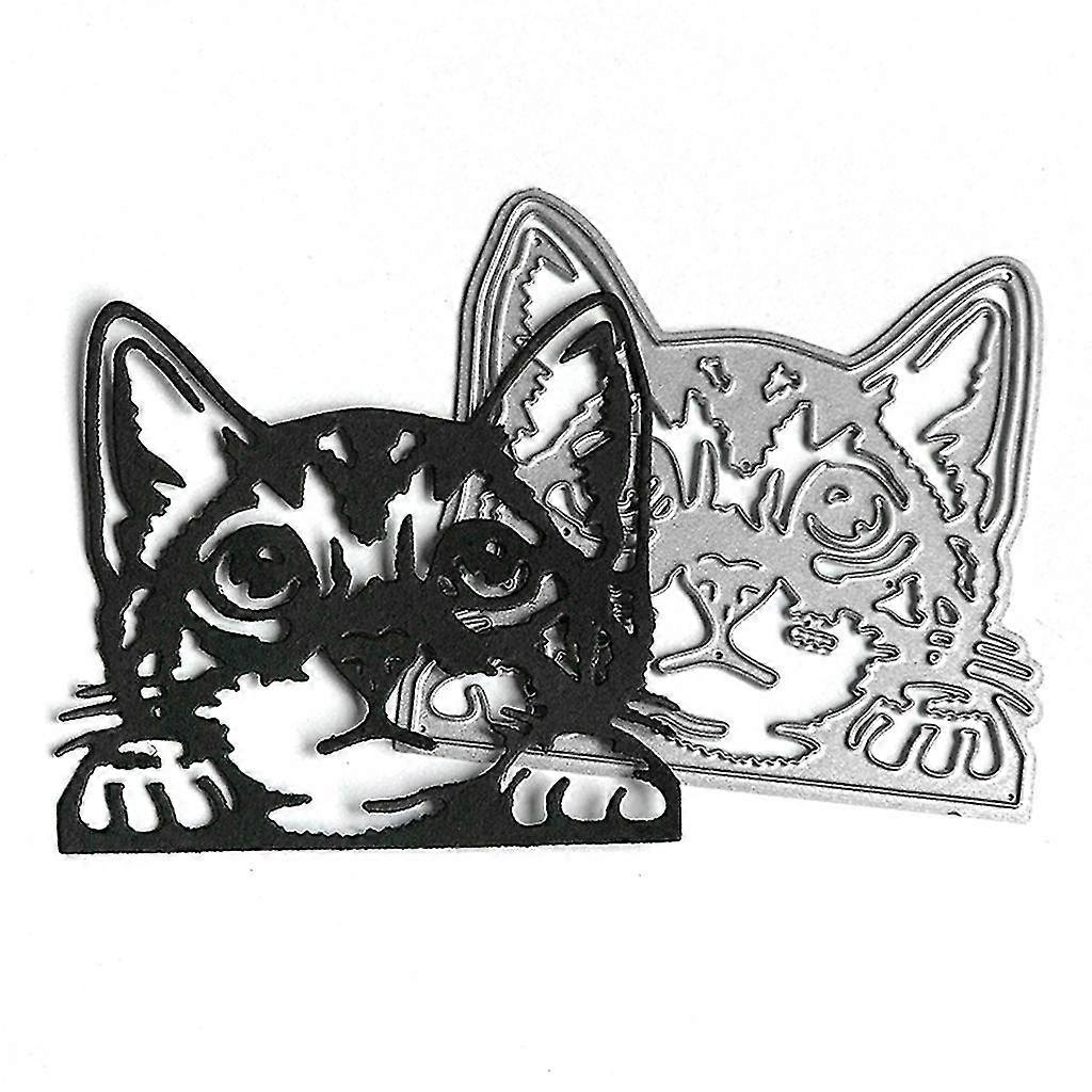 Metal Cutting Dies Stencil Cute Cat Head Shaped Embossing Tool ...