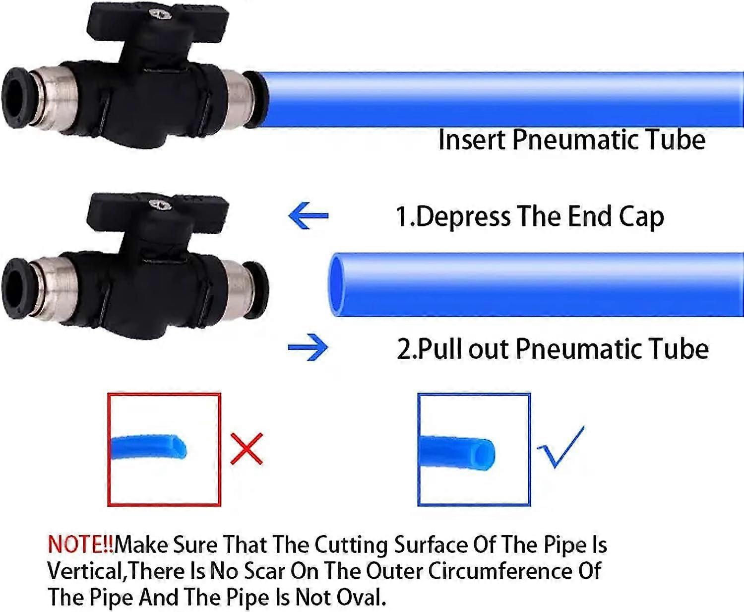 5-pack 6mm pneumatic connector, compressed air pneumatic shut-off valve ...