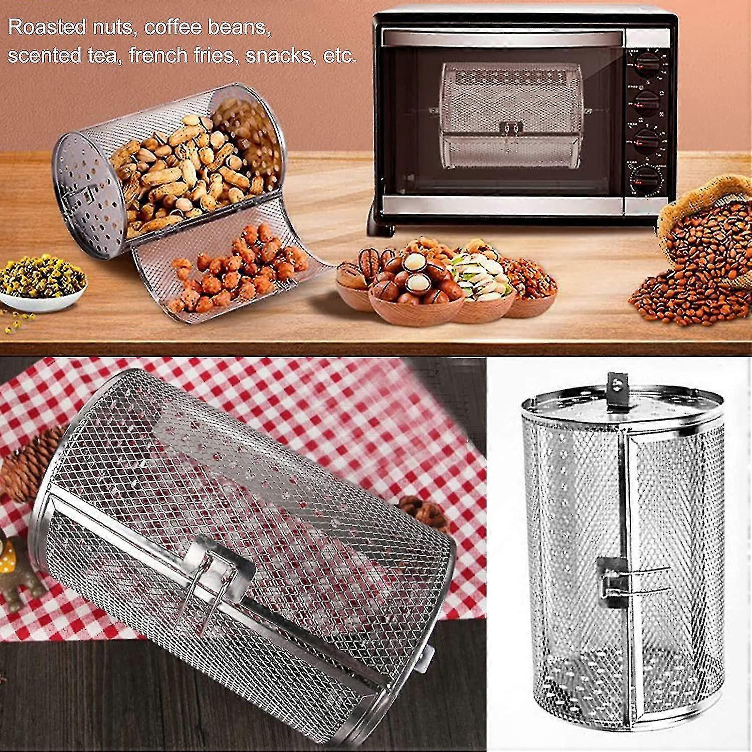 Rotisserie Basket, Stainless Steel Grill Roaster Drum, Oven Basket Air ...