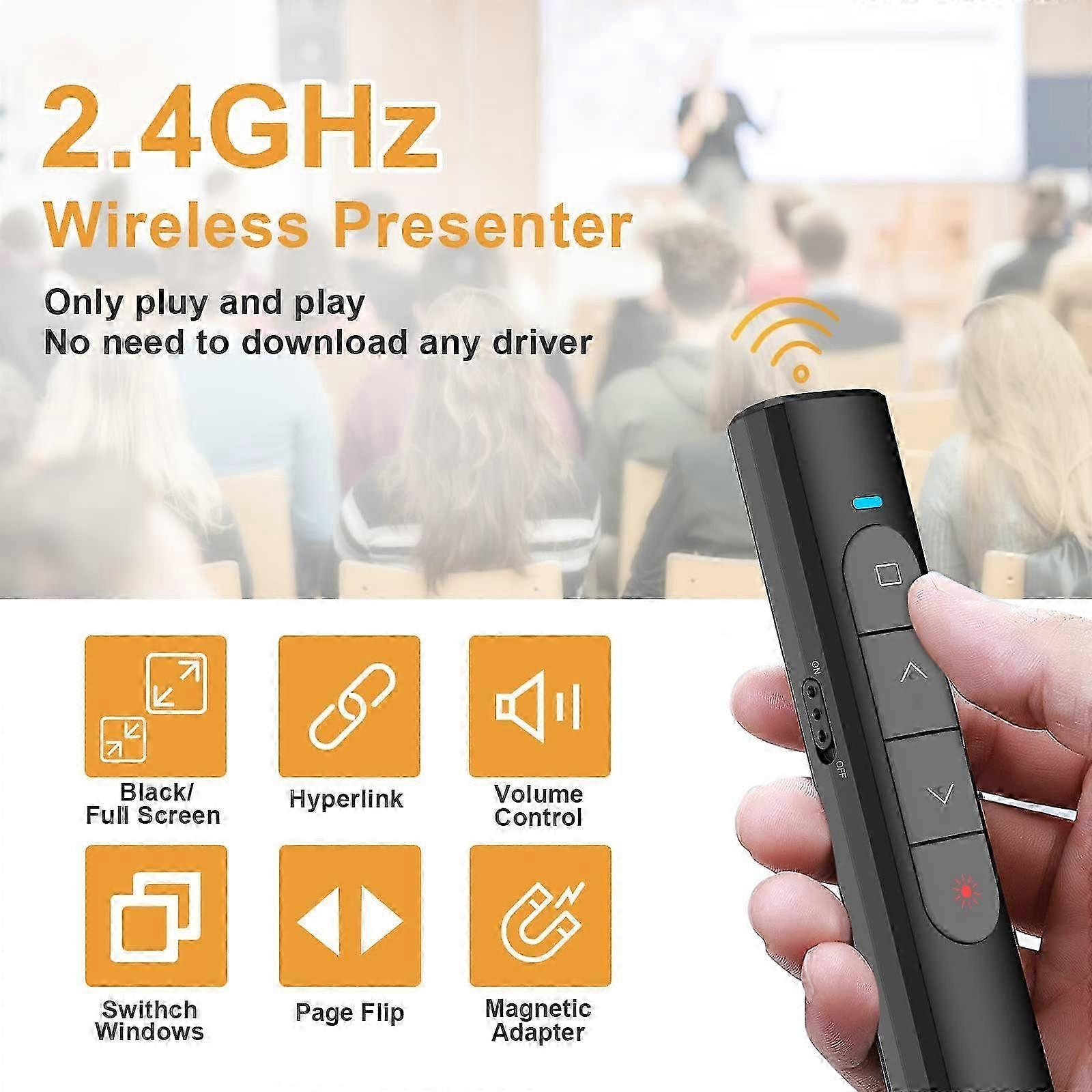 Presentation Clickers Powerpoint Pointer Pen, 2.4GHz Hyperlink Volume ...