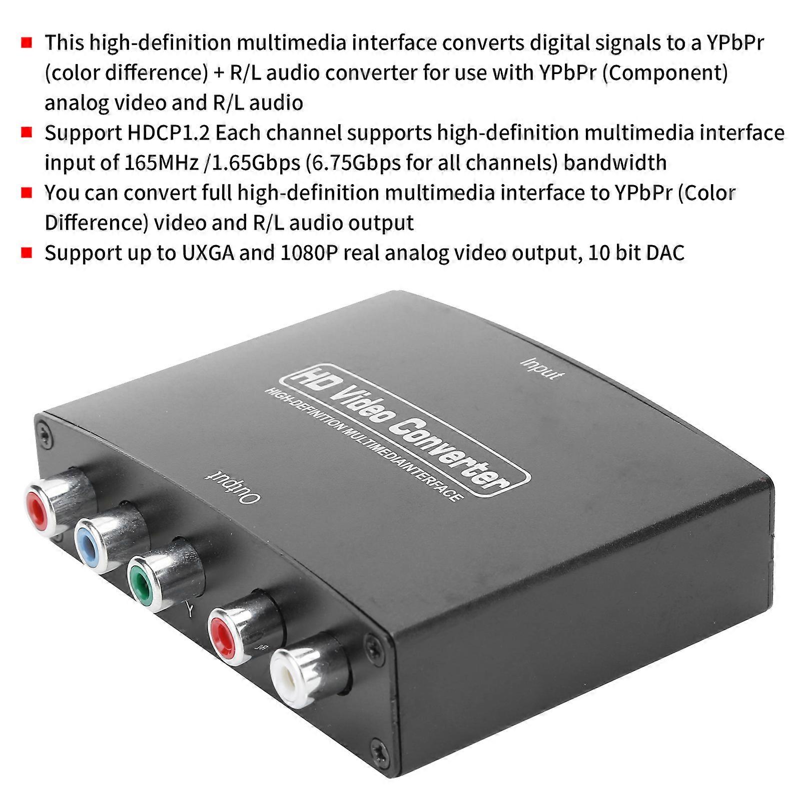 HD Video Converter HDMI to 5RCA RGB Color Difference Component ...