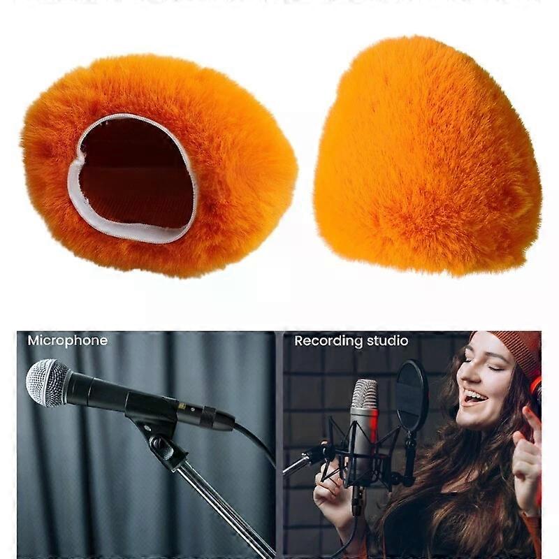 Orange Furry Windshield, Artificial Windscreen for USB Microphones ...