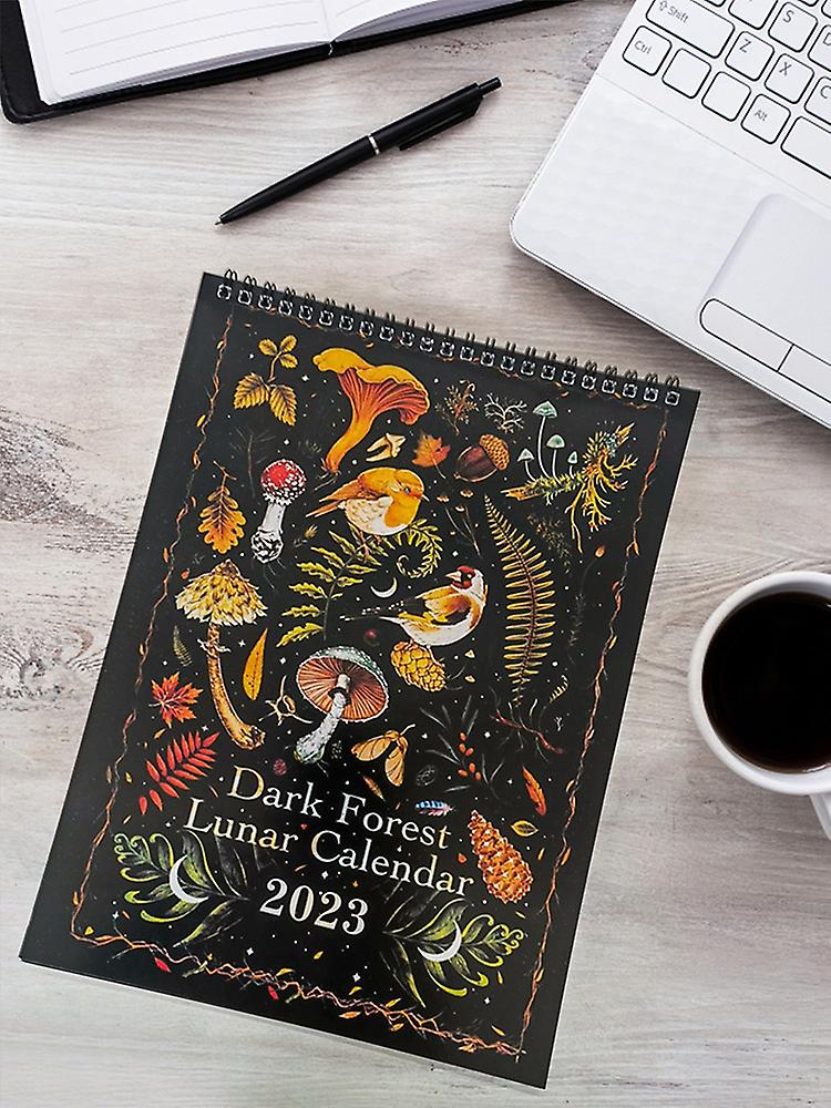 2023 Kalender Dark Forest Lunar Art Wall Kalender Månedlige Moon ...