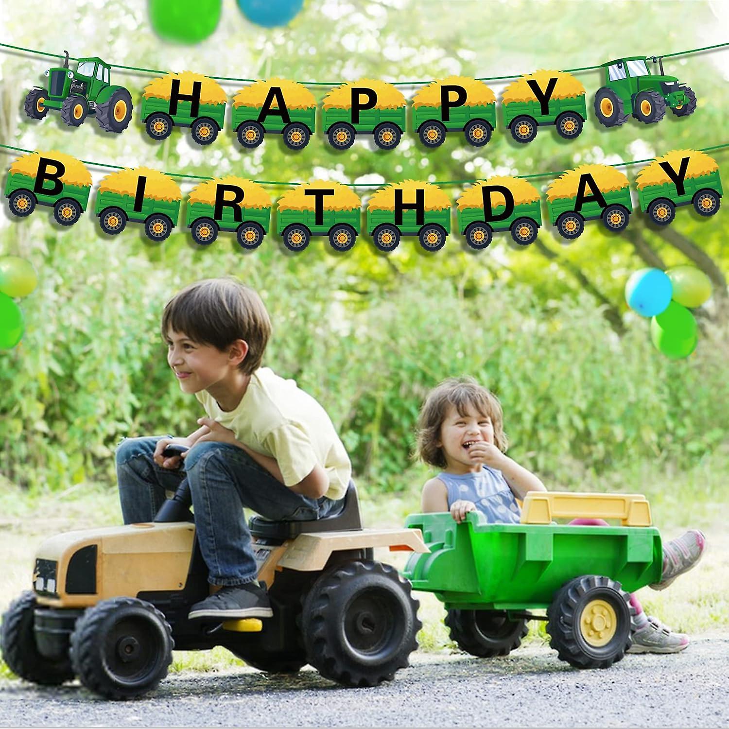 Tractor Happy Birthday Banner Tractor Party Banner Farm Tractor Theme ...