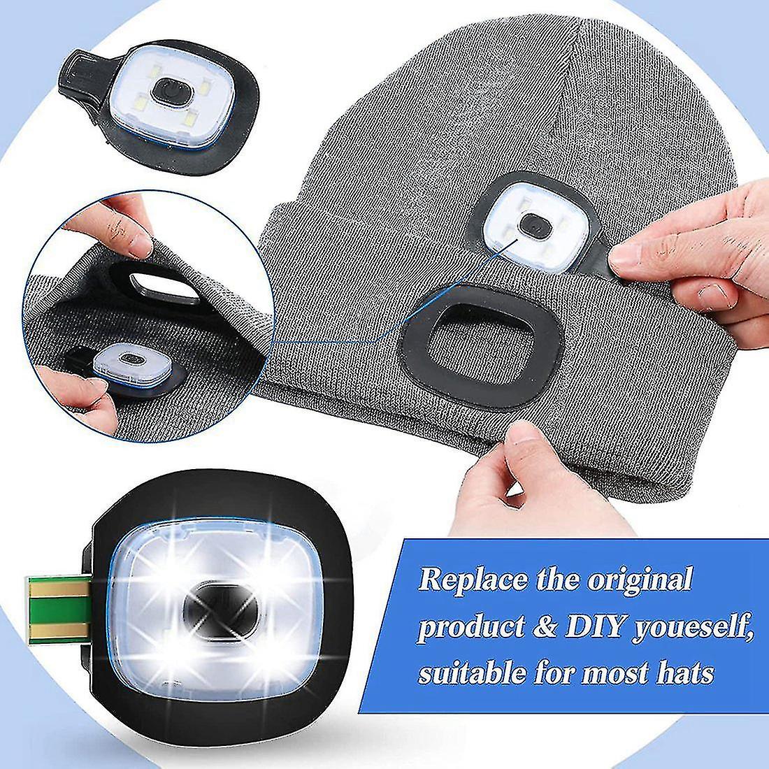 Usb Rechargeable Light For Led Knit Beanie Hat, 4 Pieces, Strong Medium ...