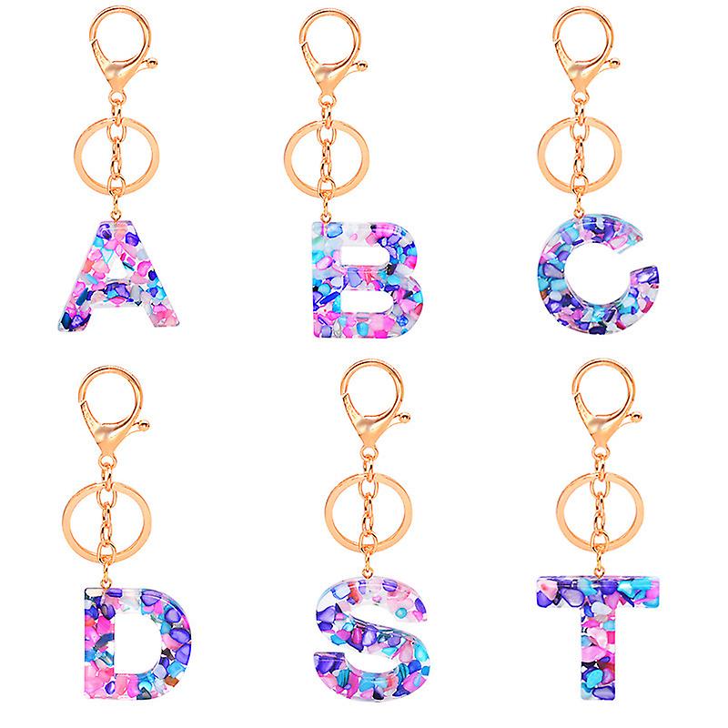 Purple Letter A-Z Keychain for Women Purse Handbags Resin Alphabet ...