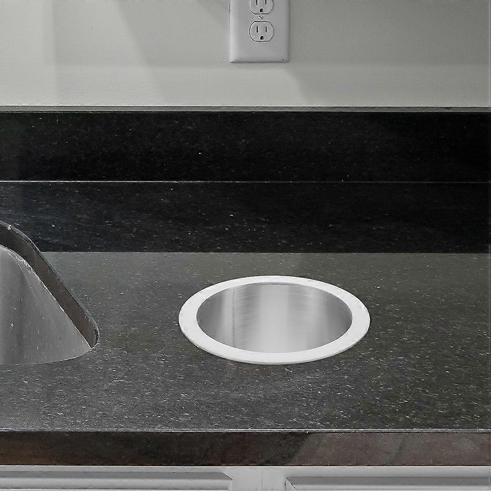 Countertop Built-in Trash Chute Round Garbage Holder Smooth Stainless ...