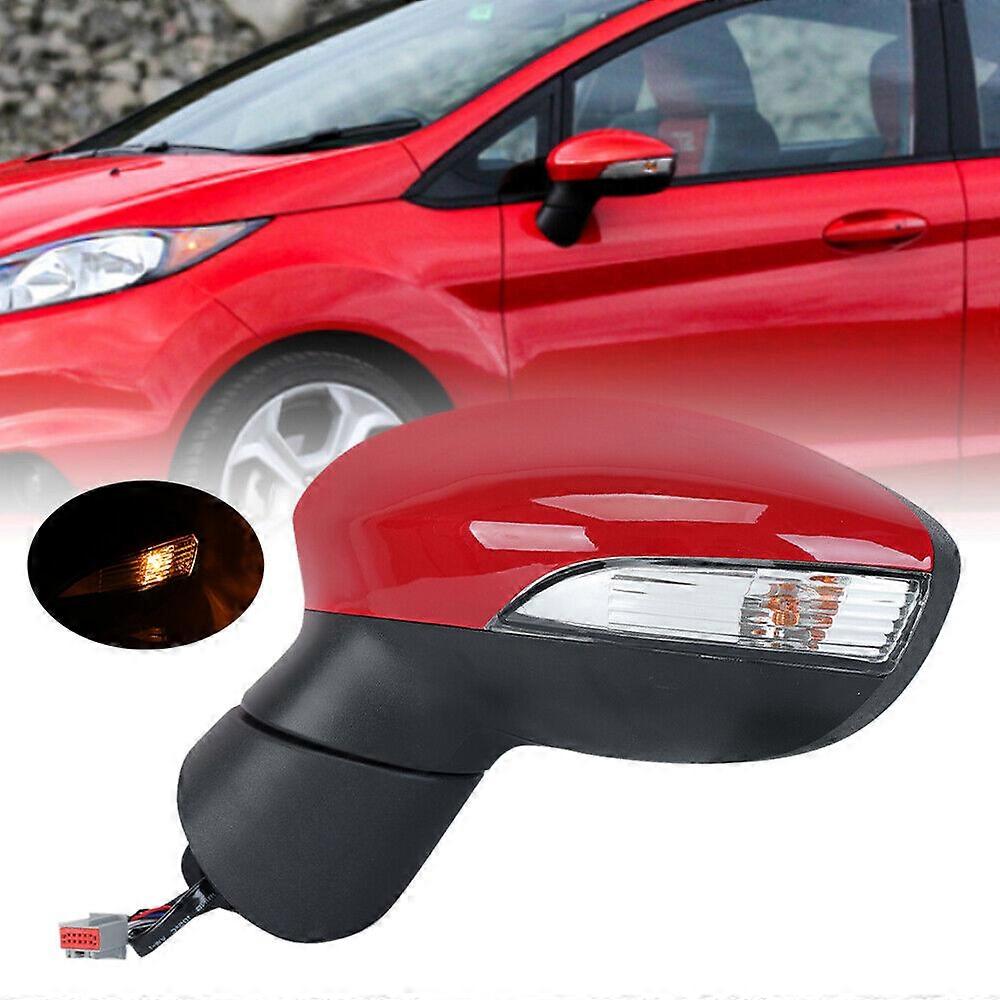Left Side Red Manual Fold Door Wing Mirror W/Indicator For Ford Fiesta ...