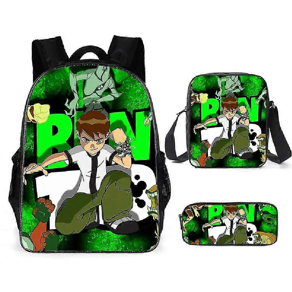 Ben 10 Cartoon Anime School Backpack For Teenagers Boys Three-piece ...