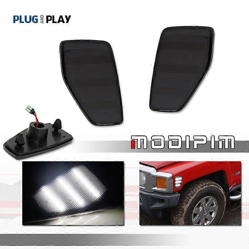 Amber / White LED Front Fender Side Marker Turn Signal Lights For 2005 ...