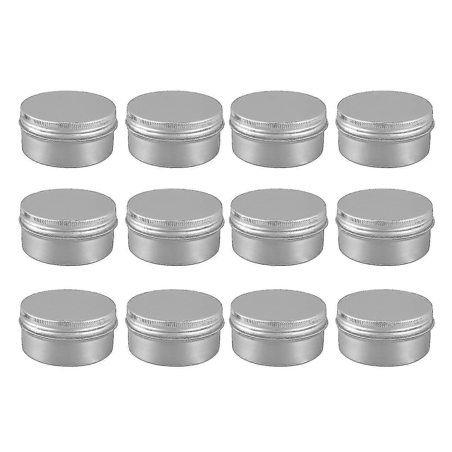 12 Pack 80ml Tins Containers Tea Aluminum Box Round Metal Lip Balm Balm ...