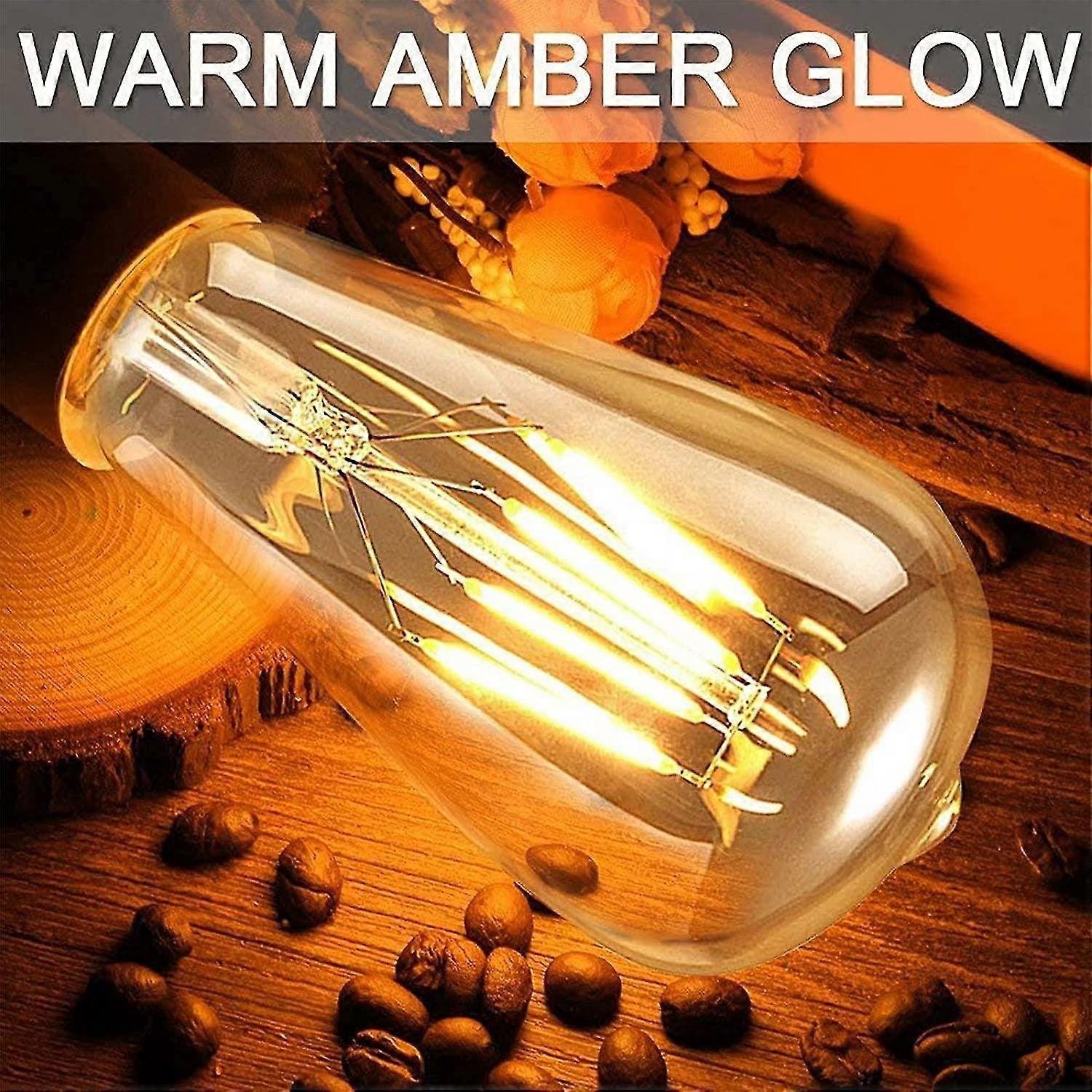 3 Pieces Vintage Edison Led Bulb E27, Retro Antique Lamp St64 4w, 2500k ...