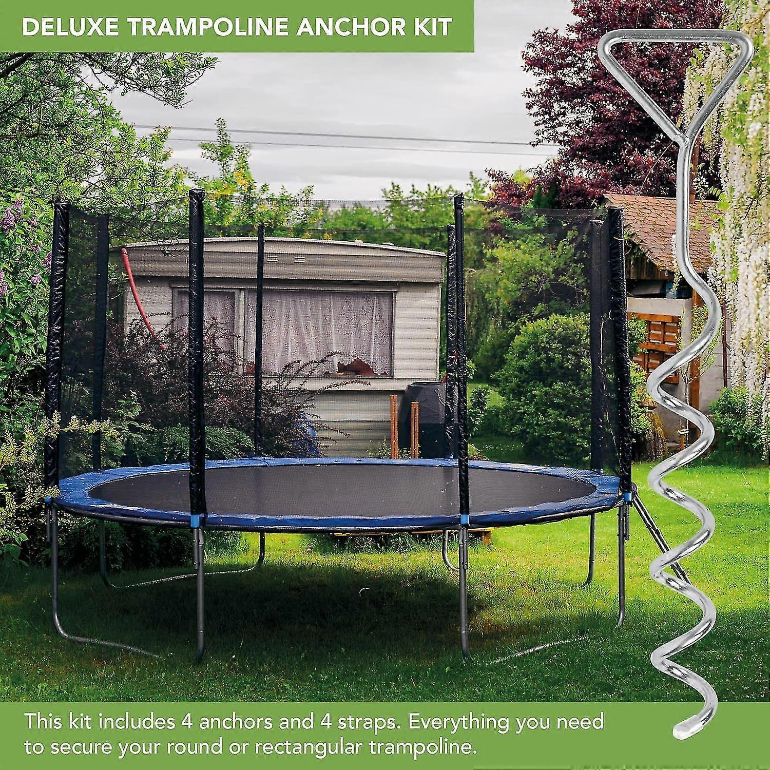 Piece Trampoline Anchor Kit - Heavy Duty Trampoline Stakes With Tear ...