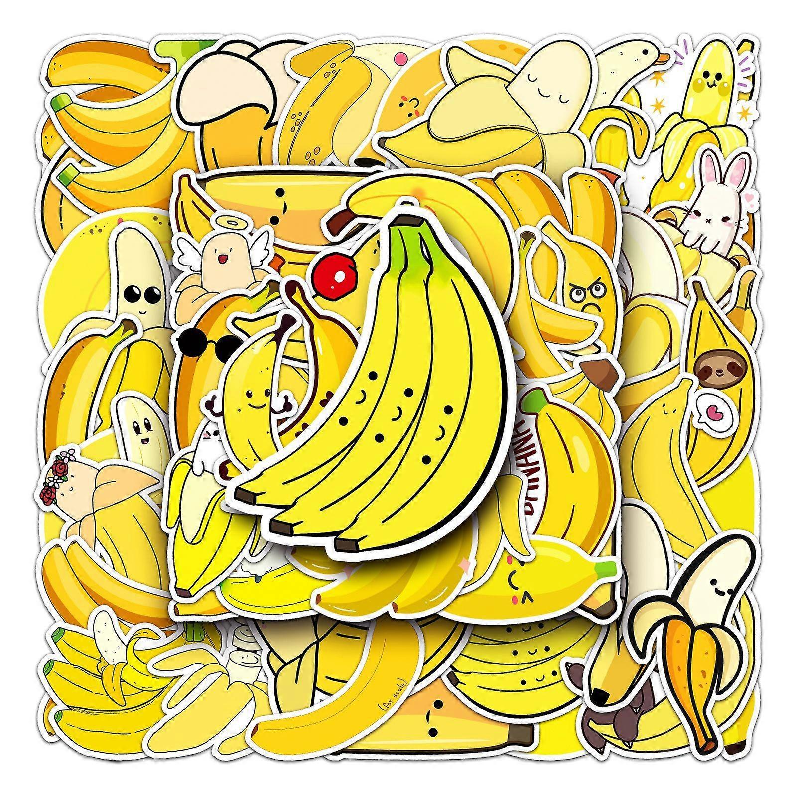 Banana Stickers 50 Pack Banana Water Bottles Stickers-Waterproof ...