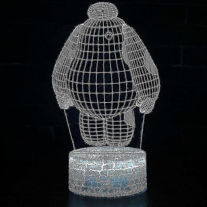 Led Night Light Home Desks Touch Lamp 3d Colour Change Baymax Bedroom ...