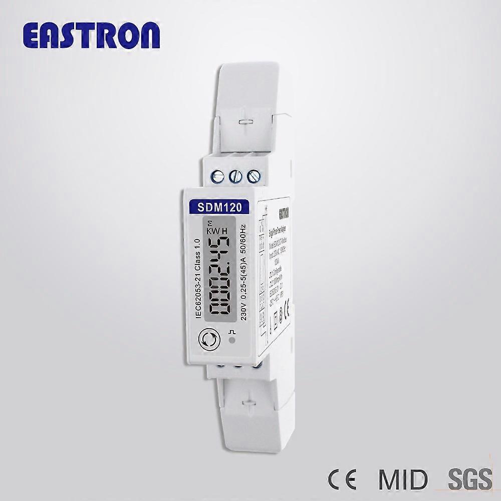 SDM120-Modbus,1 phase 2 wire, 0.25~5(45)A , 230V, RS485 Modbus, kwh ...