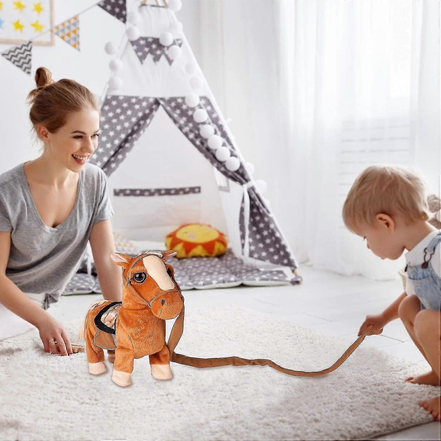 Interactive Walking Pony Toy Musical Singing Dancing Plush Horse Walk ...