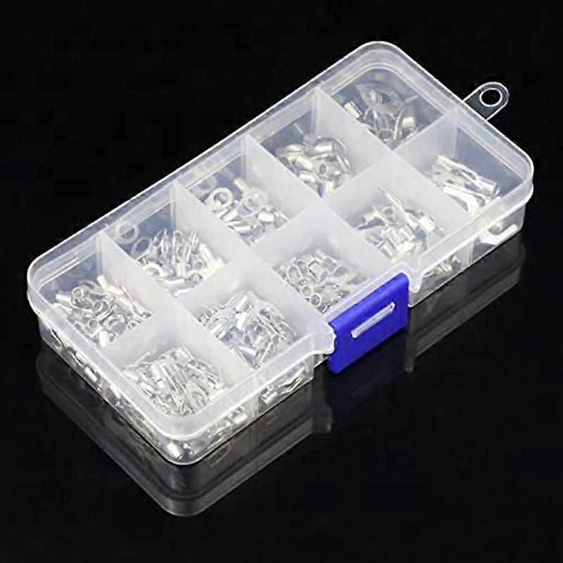 320Pcs 10 in 1 Terminals Non-Insulated Ring Fork U-Type Brass Terminals ...