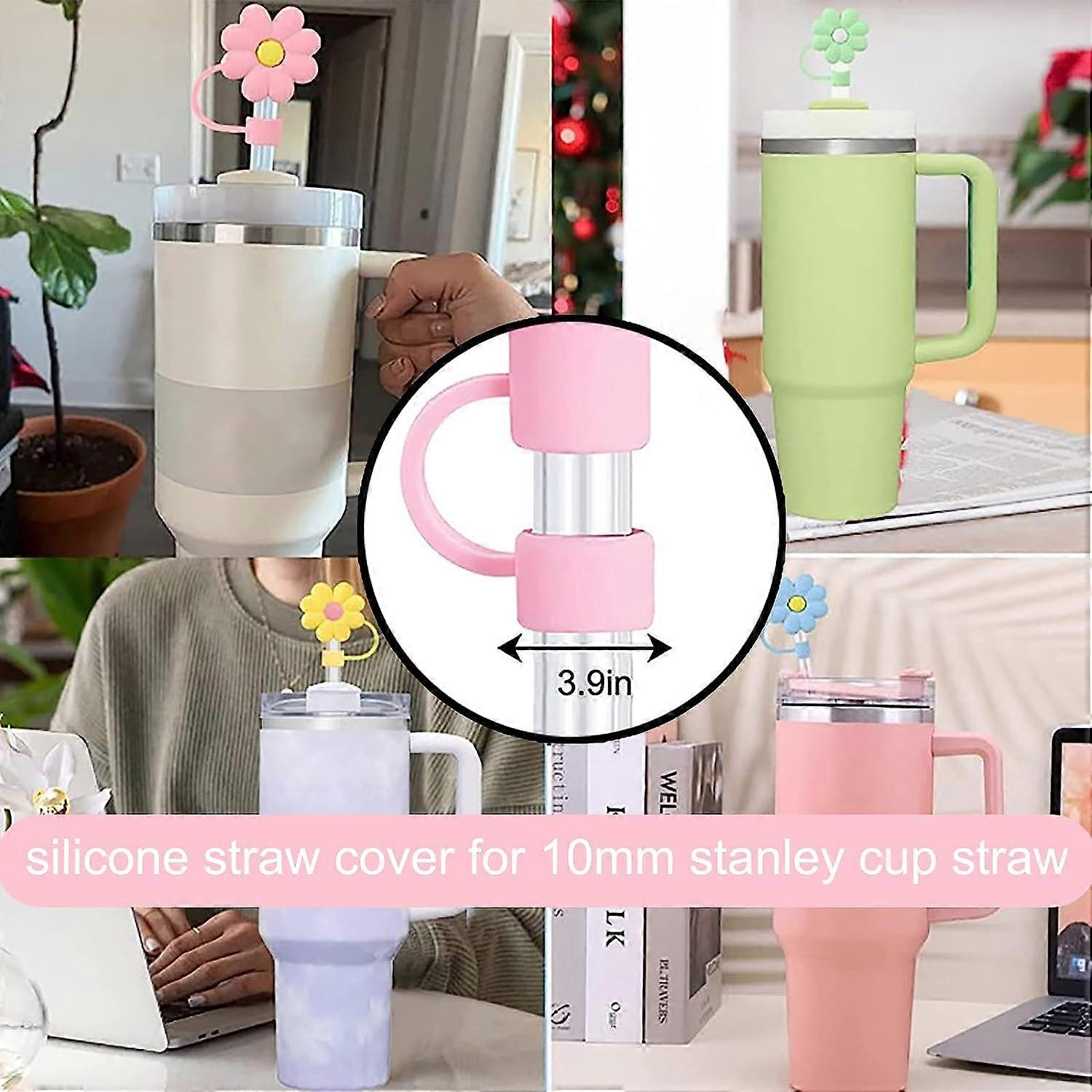 Straw Cover Cap for Stanley Cup, 8pcs Flower Straw Covers Compatible ...