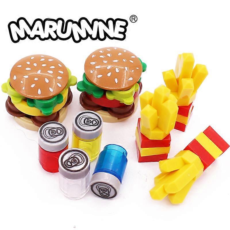 Marumine Mini Food Toys Building Blocks Hamburger Pizza Fries Cake ...