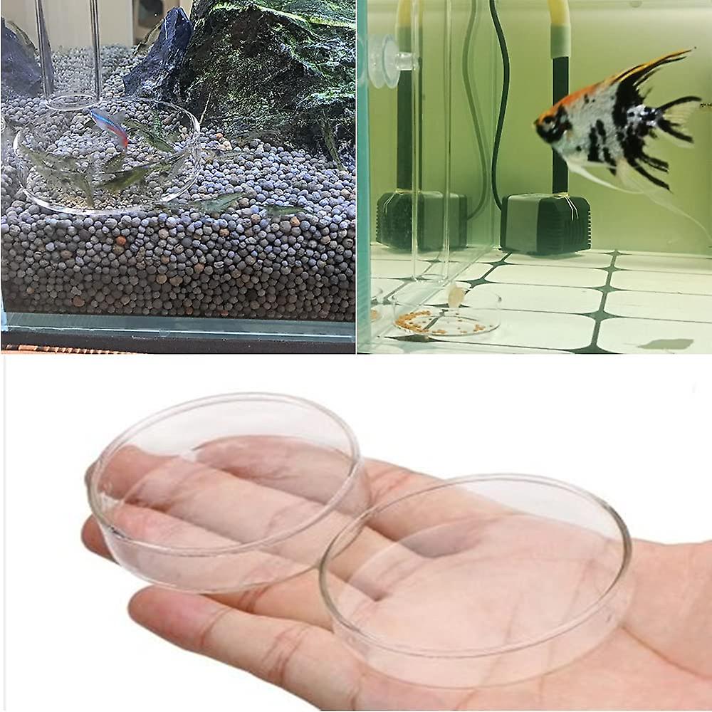 2 Pcs 6.5cm Aquarium Shrimp Feeding Dish Fish Feeding Bowl Round ...
