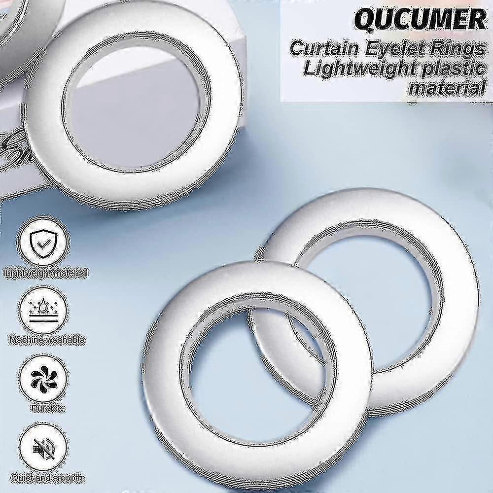 50 Pieces Plastic Curtain Rings Curtain Eyelet Rings 40mm Plastic Rings ...