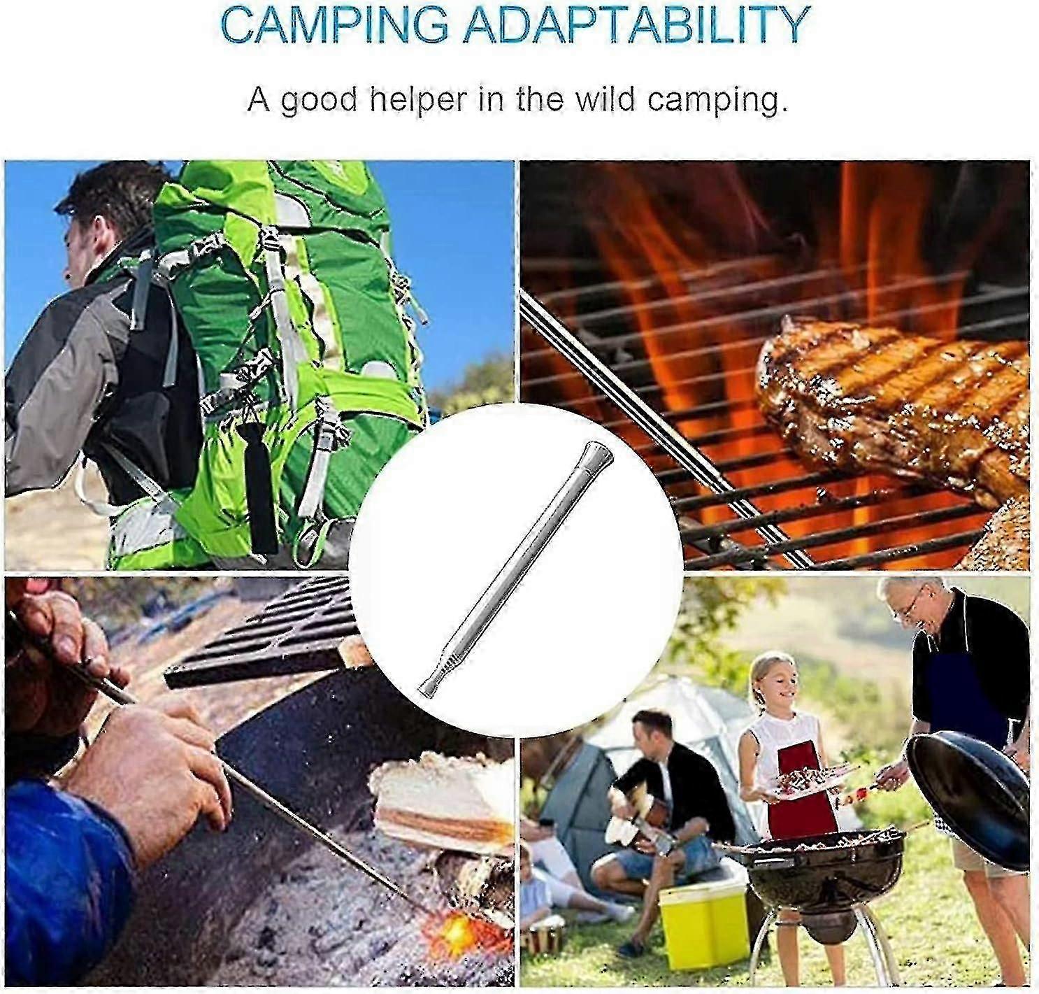 2 Pack Telescopic Blow Tubes, 14*63.5cm Stainless Steel Foldable Pocket Bellows, Telescopic ...