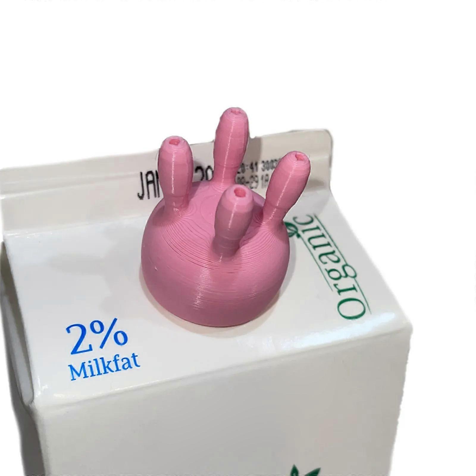 Pack Of 3 Cow Udder Milk Carton Caps Funny Pouring Bottle Caps Leak ...