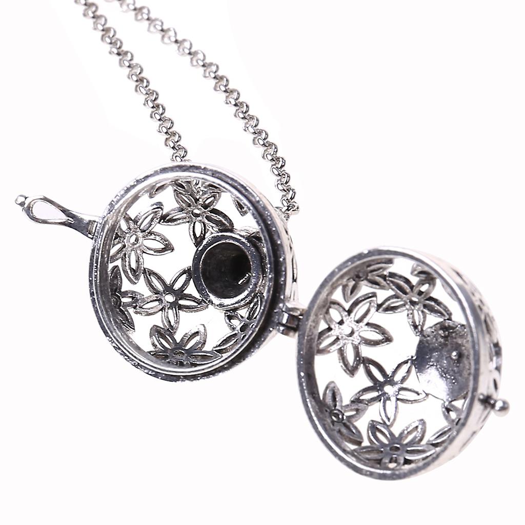 Antique Silver Necklace With Lava Stone Essential Oil Diffuser Pendant ...