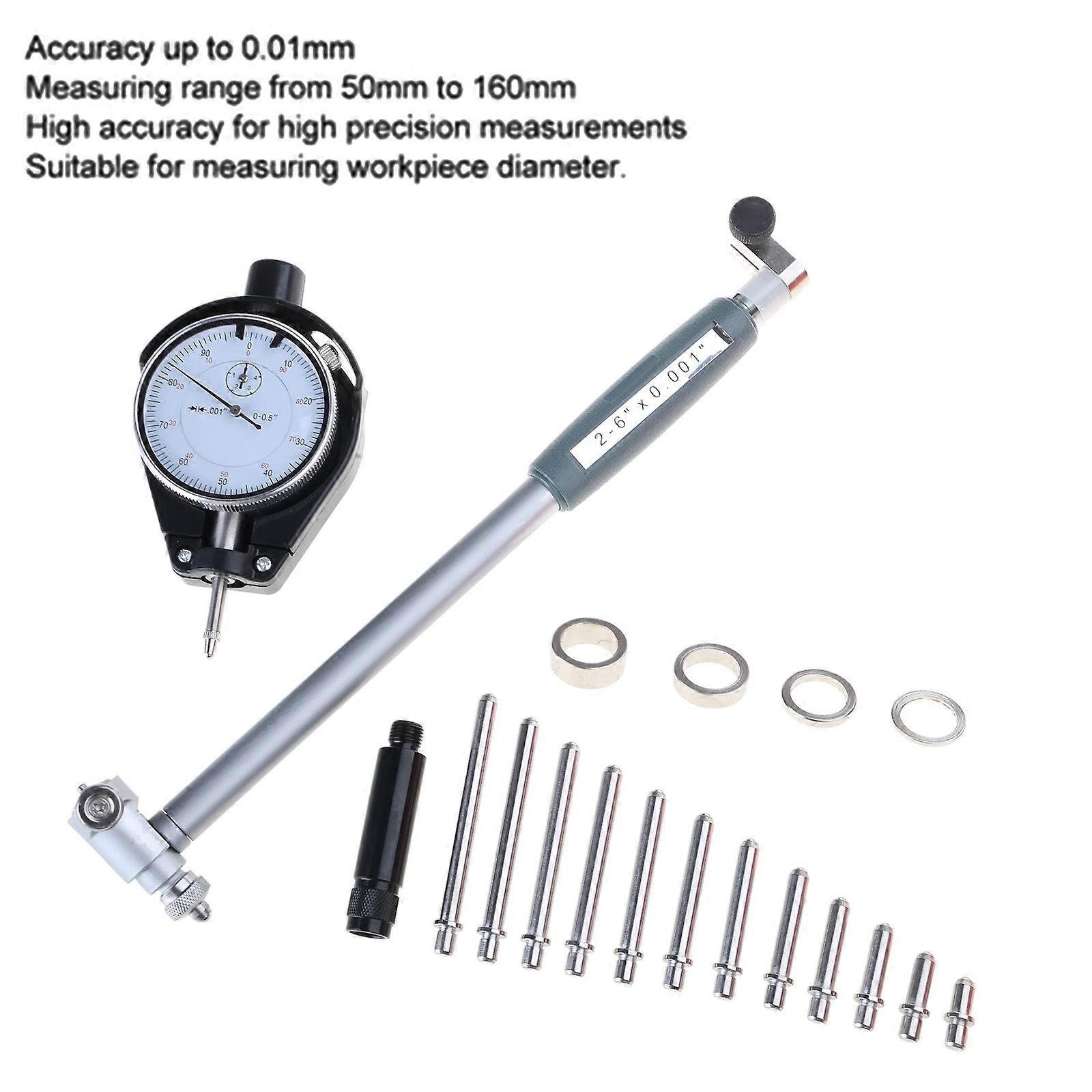 Measuring Extender Dials Bore Gauges Set 50-160MM Indicator 0.01MM ...