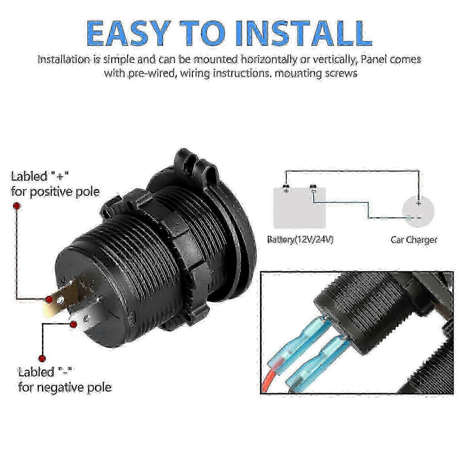 12-24V 4 Gang Toggle Blue LED Rocker Switch Panel Circuit Breaker ...