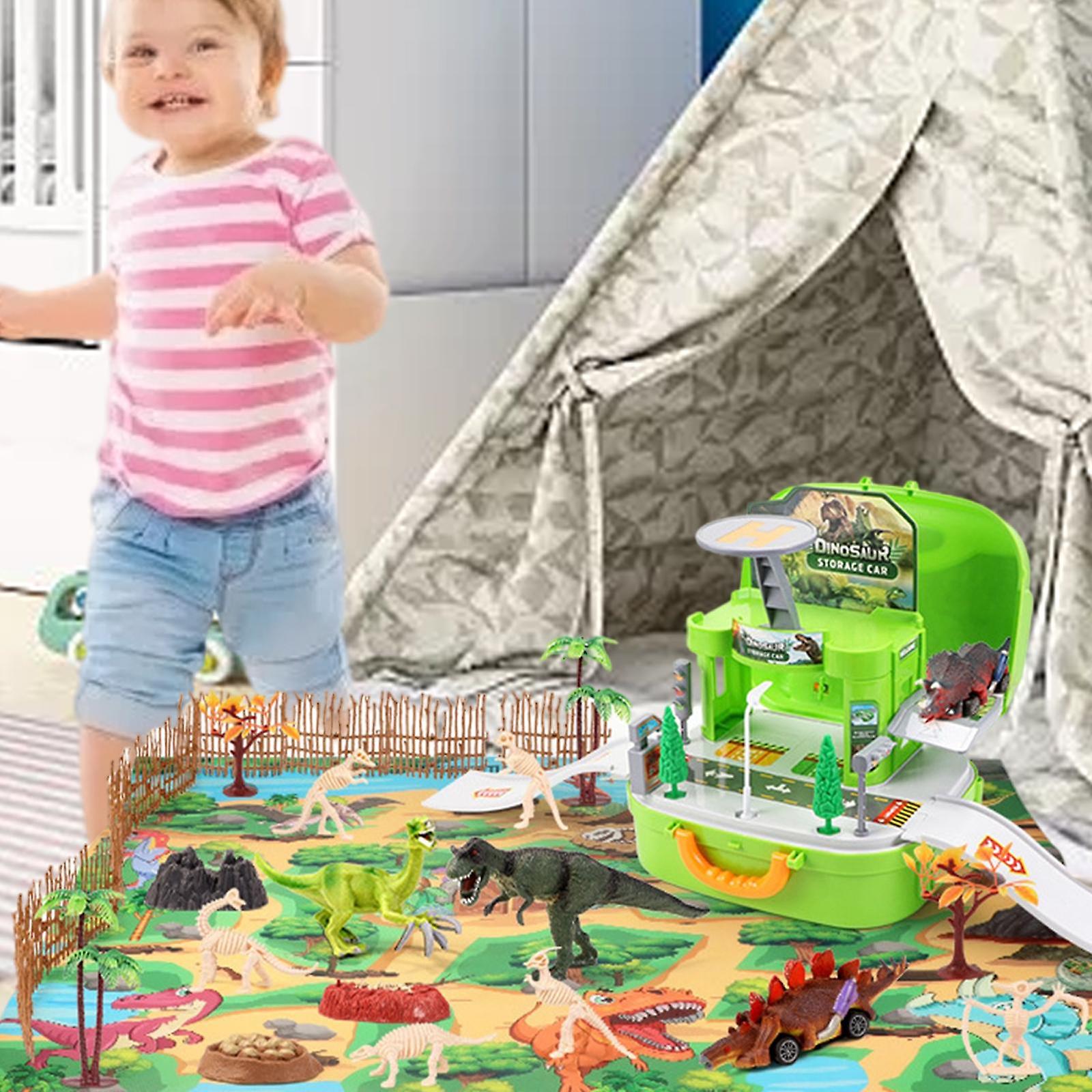Dinosaur Road Buildings Mat Dinosaur Figures Dinosaur Map With Tree ...