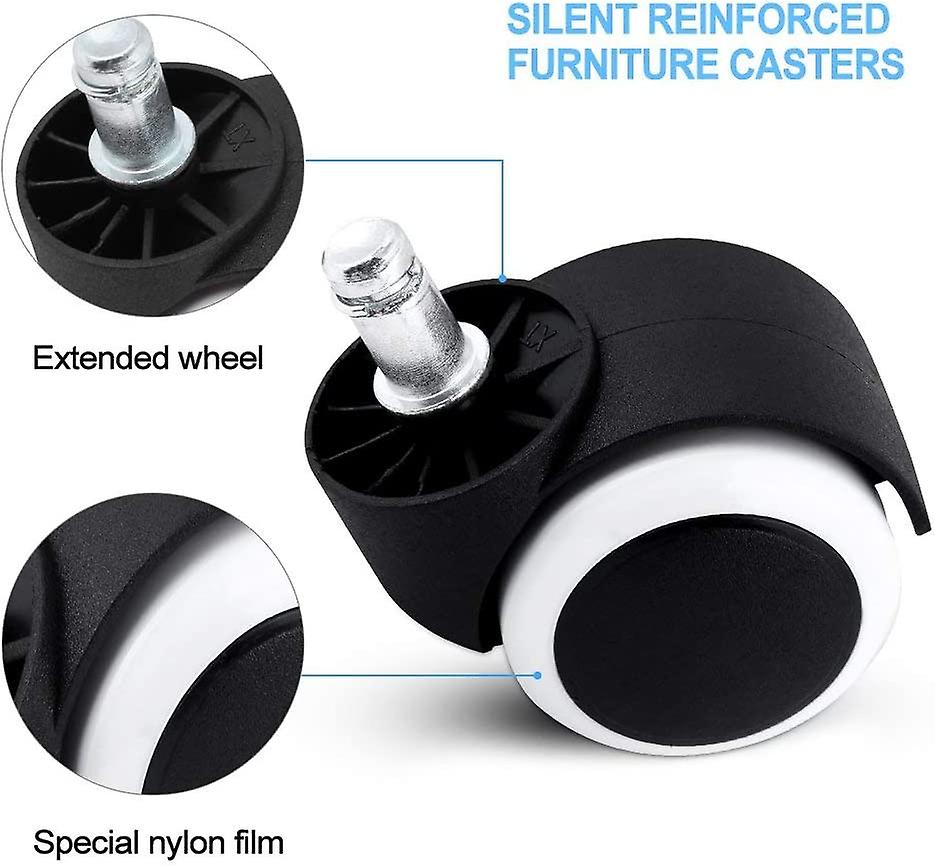 Office Chair Castors (5 Pieces), Quiet Hard Floor Castors Swivel Chair ...
