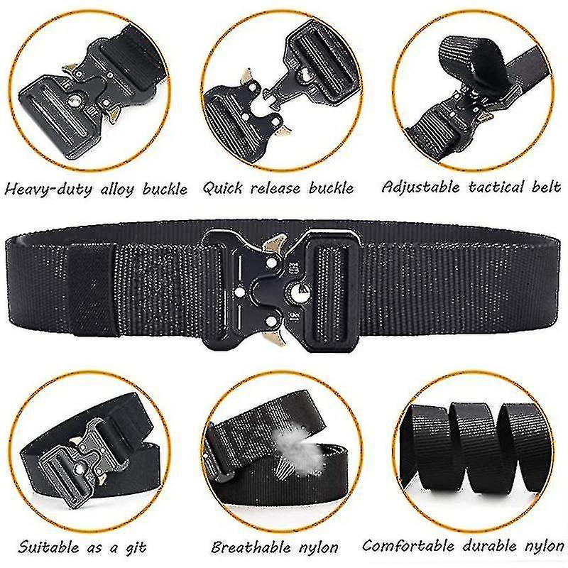 Starlight-men's Tactical Belt, Military Belt With Metal Quick Release ...