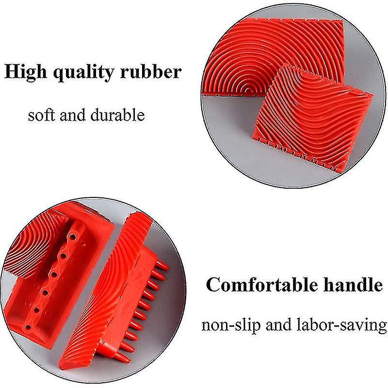 Set Of 4 Wood Grain Rubber Imitation Wood Grain Tool, Painting Texture ...