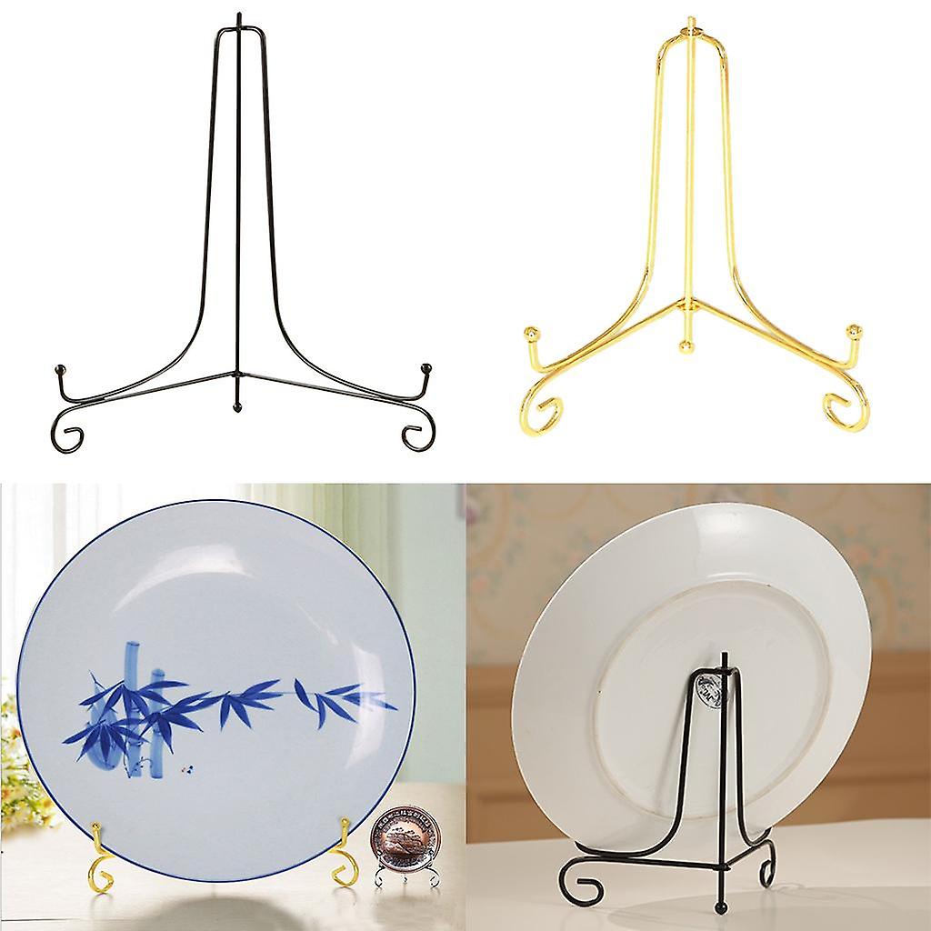 2Pcs Iron Display Easel China Bowl Plate Tabletop Display Rack Holder ...