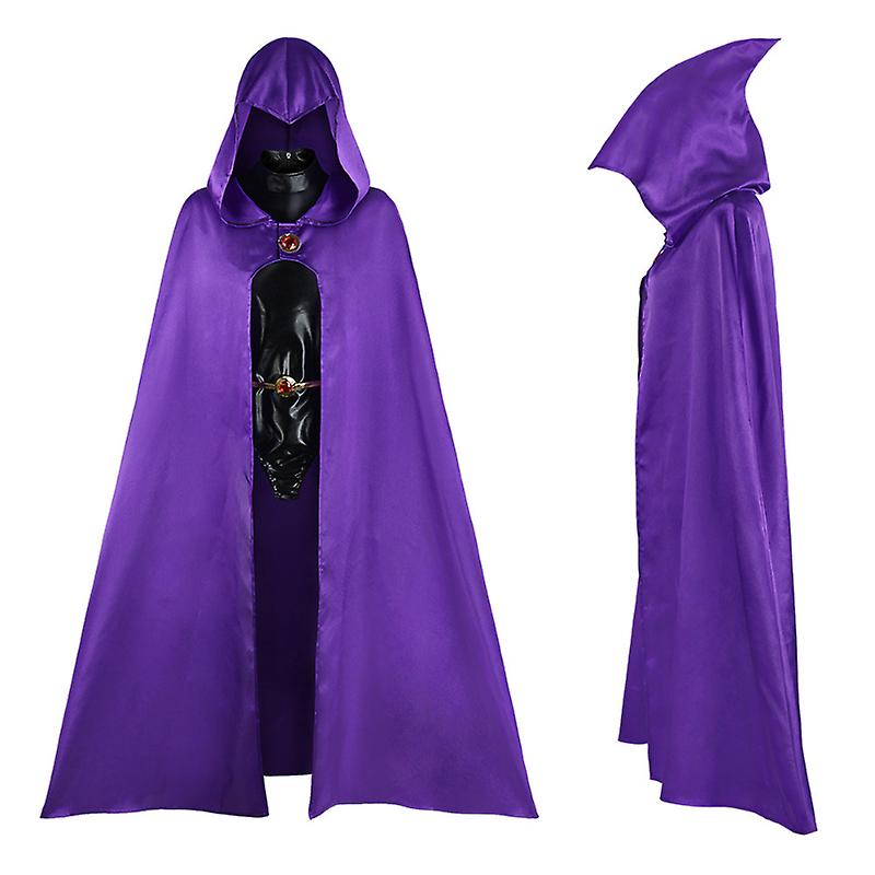 Anime Teen Titans Raven Cosplay Costume Superhero Cloak Jumpsuits ...