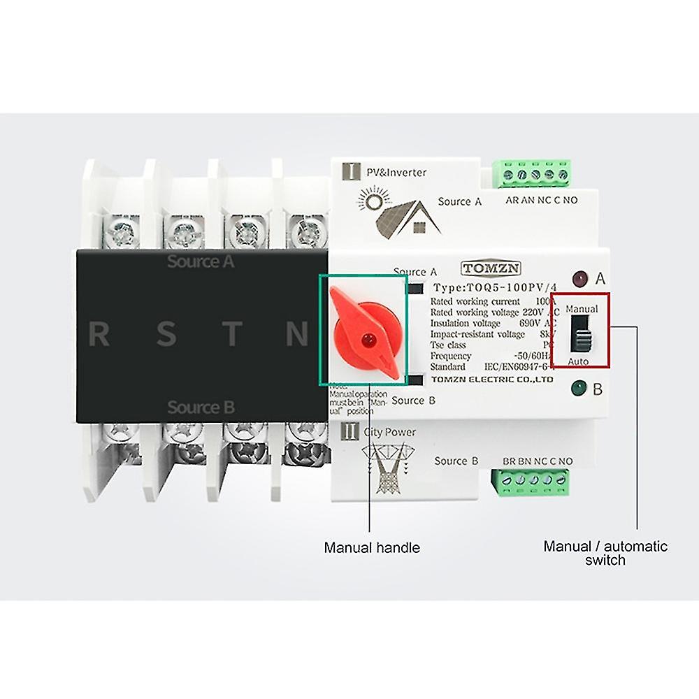 Din Rail 4p Ats Dual Automatic Transfer S Selector Ses Uninterrupted ...