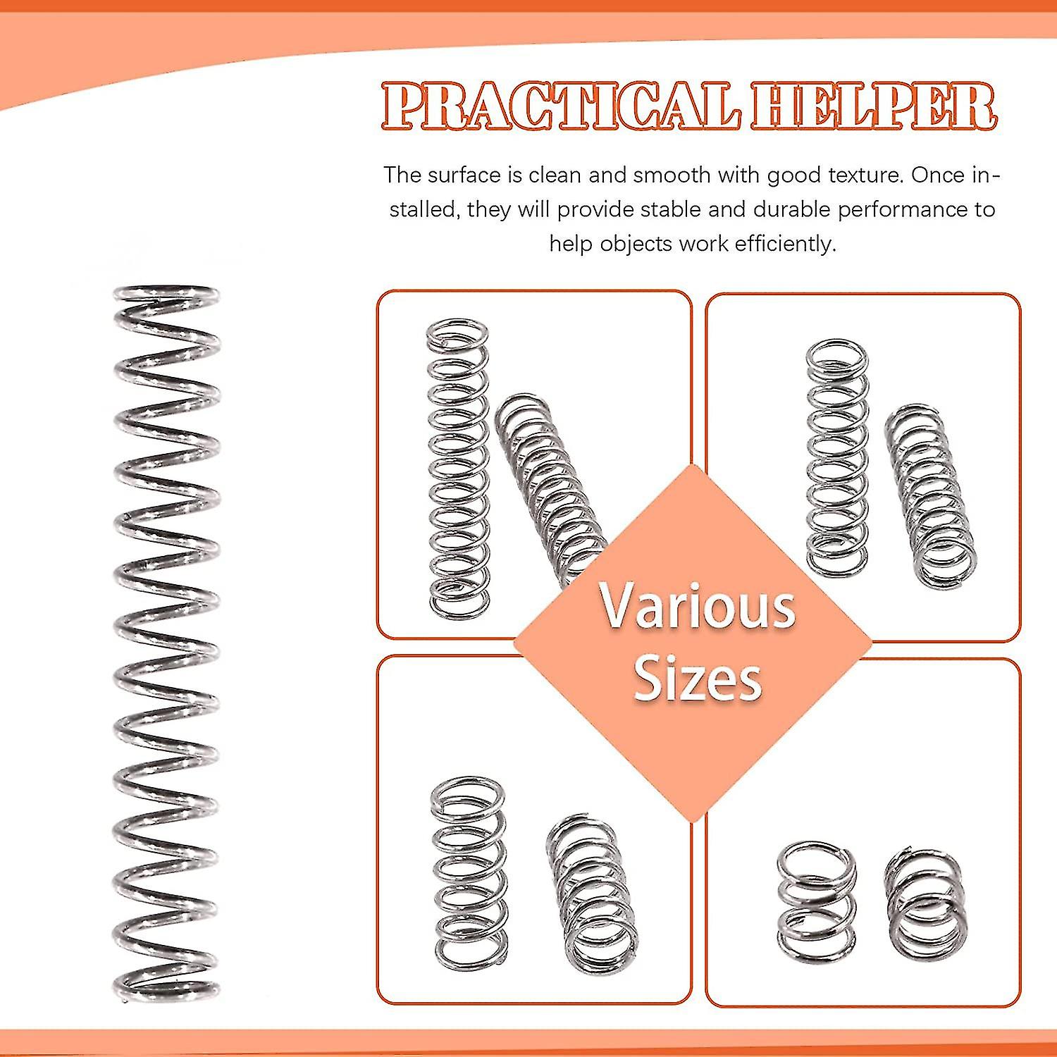 Huncv-tanstic 100pcs Compression Springs Assortment Kit, 5 Different ...