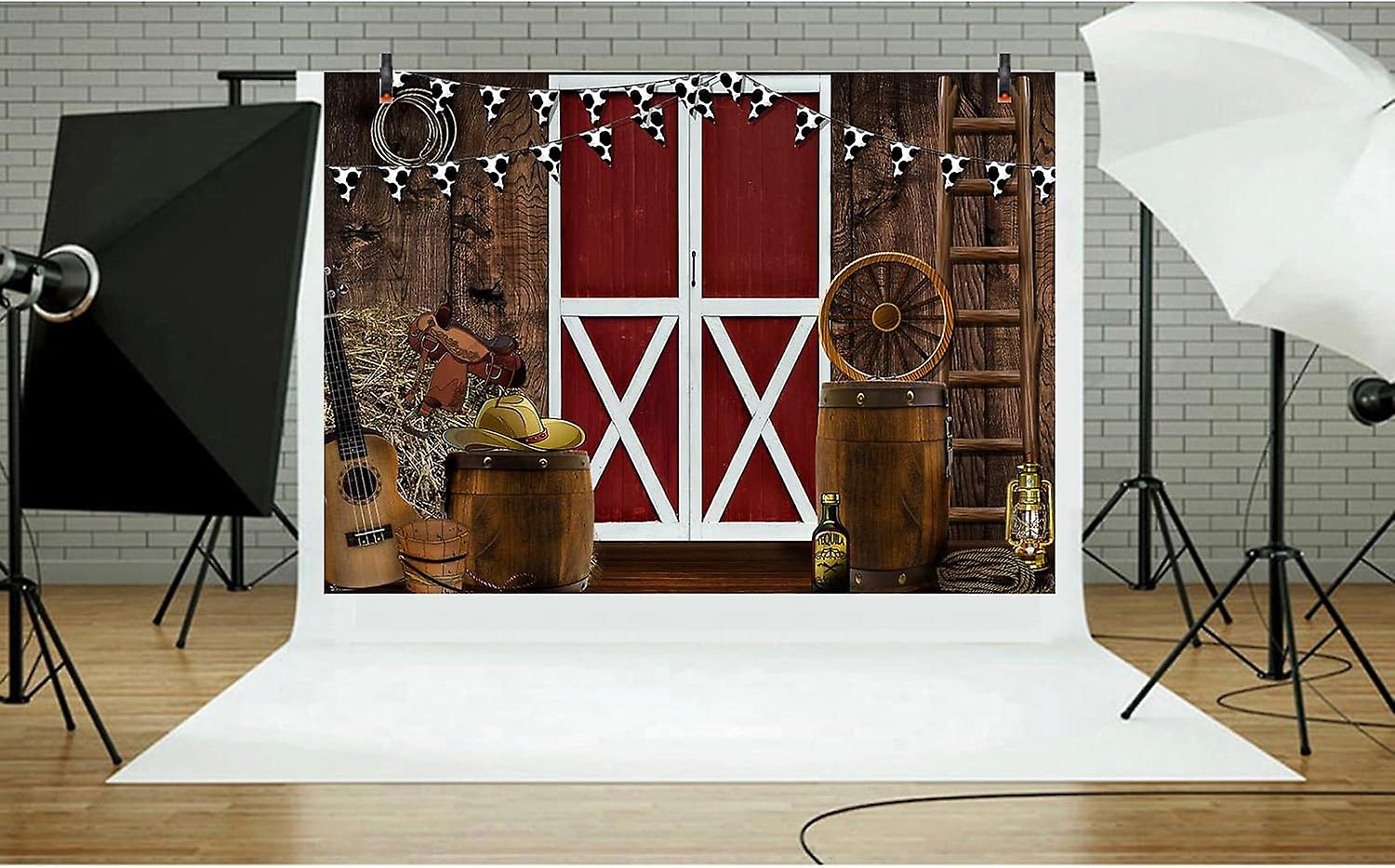 7x5 ft Western Cowboy Hintergrund Rustikales Holzhaus Scheune ...