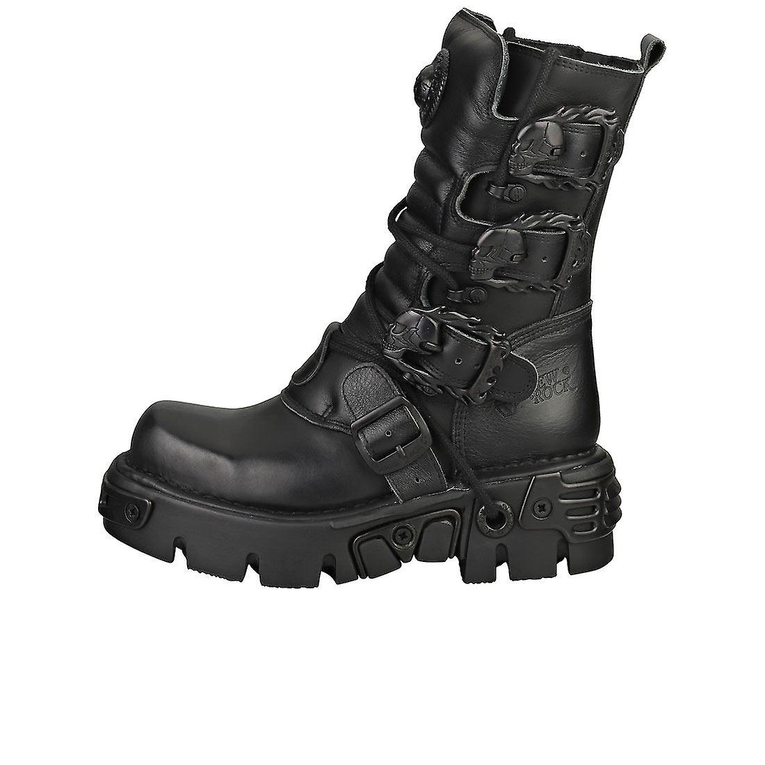 New Rock Boot Metallic M-391-s18 Unisex Platform Boots in Black | Fruugo UK
