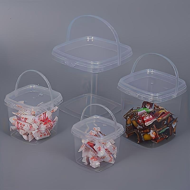 Clear Plastic Storage Bucket With Lid - Perfect For Ice Cream, Desserts ...