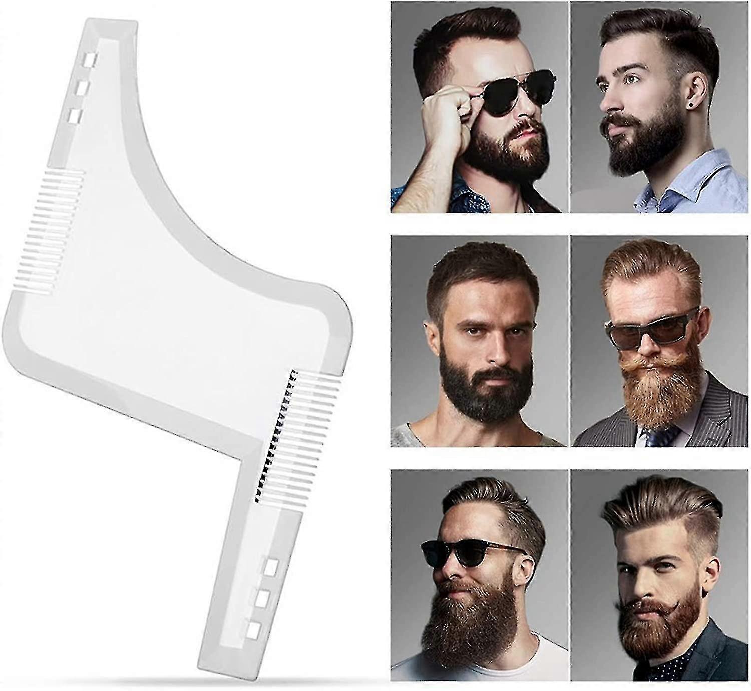 Beard Stencil, Beard Guide Shaper With Comb, Beard Styling Tool ...