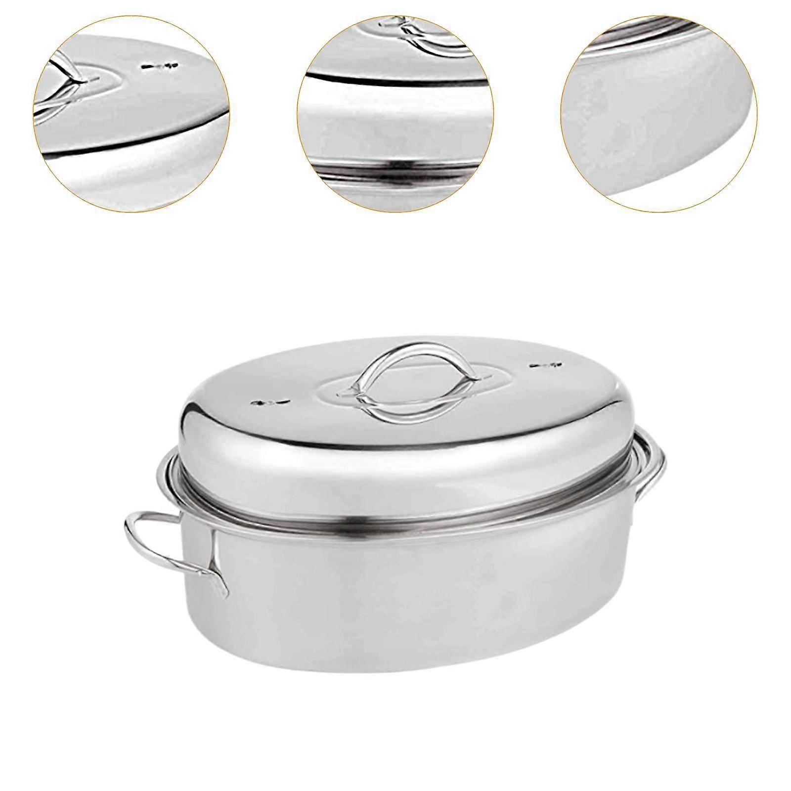 Oval Fish Steamer 16in Multiuse Pasta Pot Roasting Pan Potatoes Cereals ...