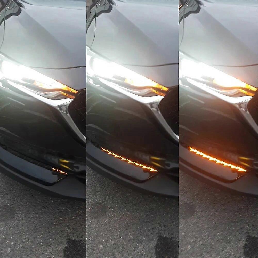 LED DRL Daytime Running Light with Flowing Turn Signal Light Relay Fog Lamp 12V For Mazda CX-5 ...