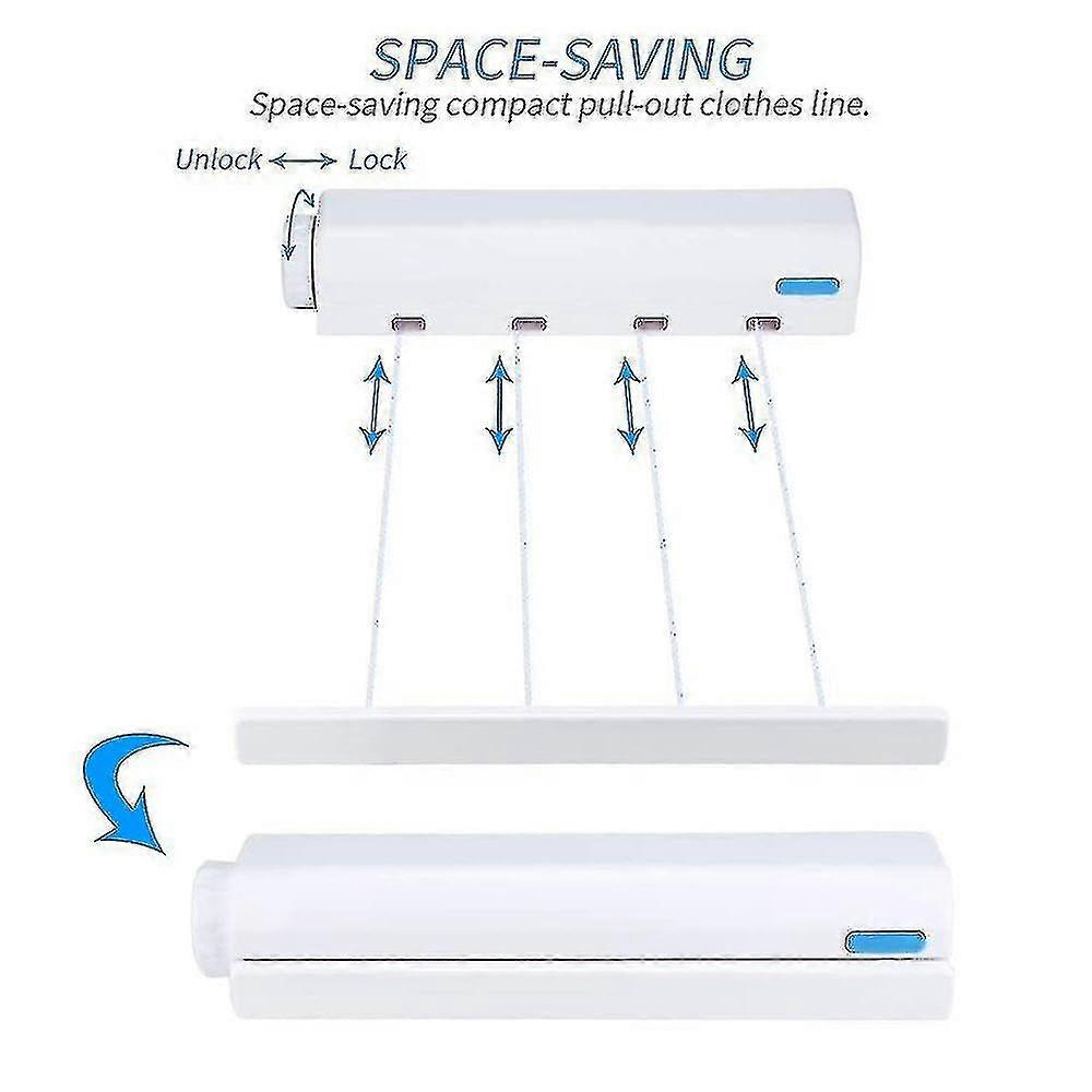 Spring Automatic Retractable Clothesline Drying Rack-Excellence | Fruugo UK