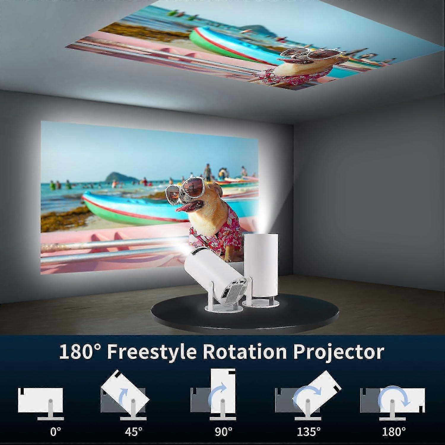 Mini Projector, Hy300 5g Wifi Bluetooth Projector 4k 200 Ansi Smart ...