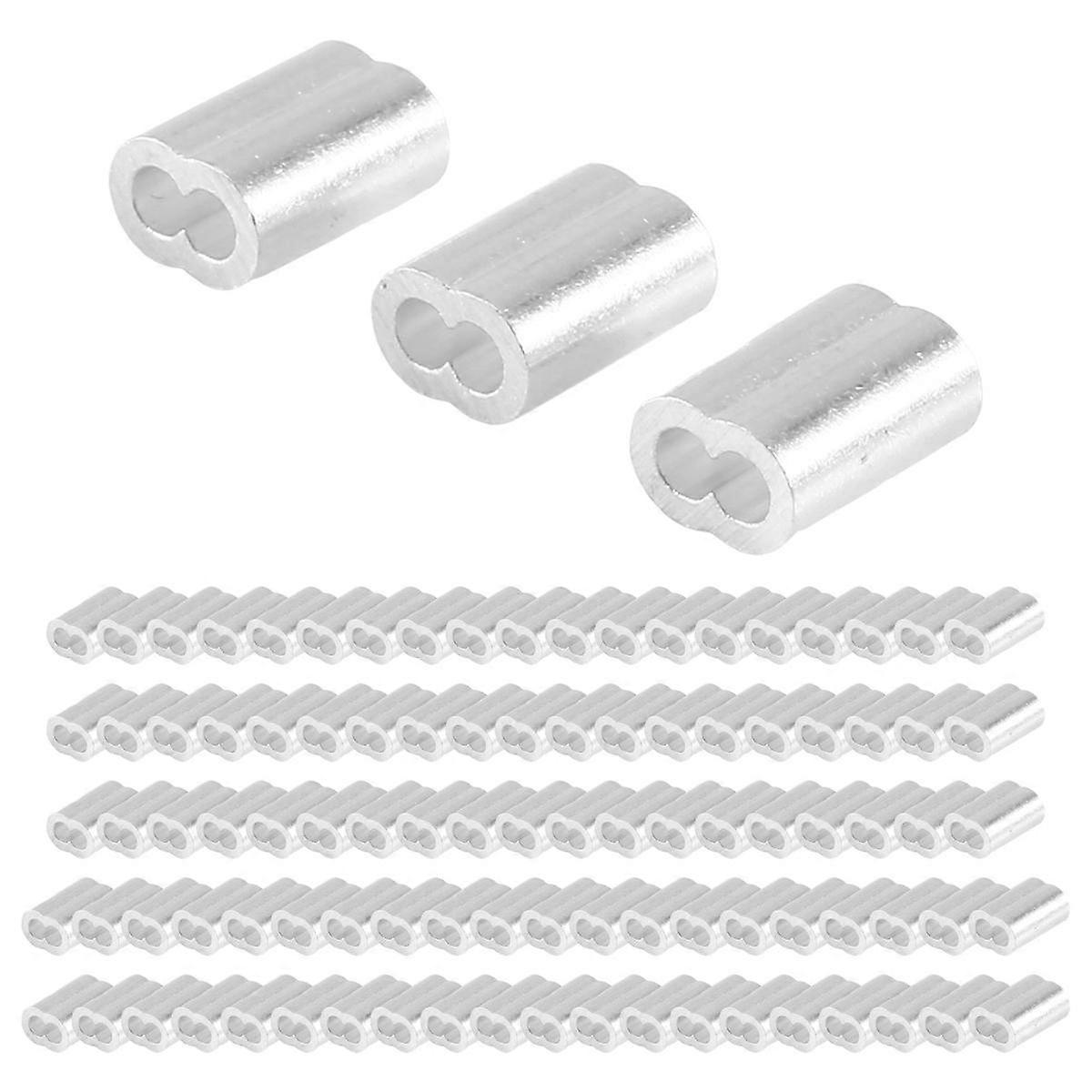 100pcs Aluminum Crimping Loop Sleeve for 3mm Diameter Wire Rope and ...